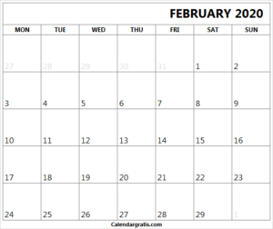 Printable February 2020 Calendar Template | Holidays, Events, Festivals