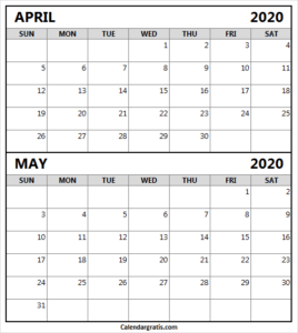April May 2020 Calendar Printable Template | June July Holidays Calendar