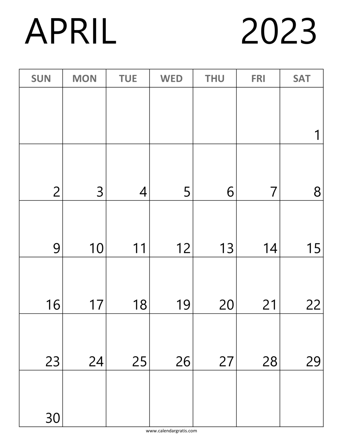 Free Printable Calendar Template, Excel, Word, PDF - Calendar Gratis