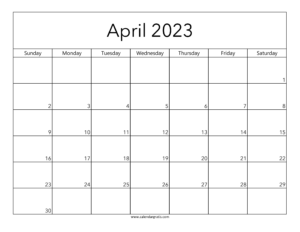 Printable April 2023 Calendar Template with Portrait & Landscape Format