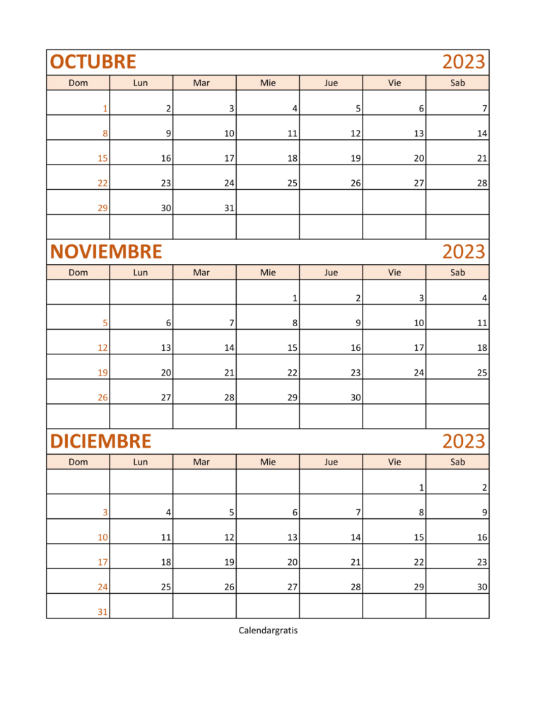 Calendario Octubre Noviembre Diciembre 2023 Calendario Octubre Noviembre Diciembre 2023
