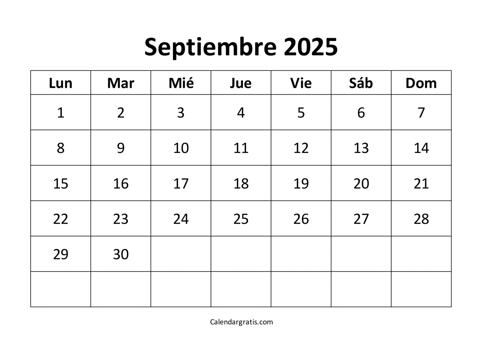 calendario septiembre 2025 para imprimir gratis